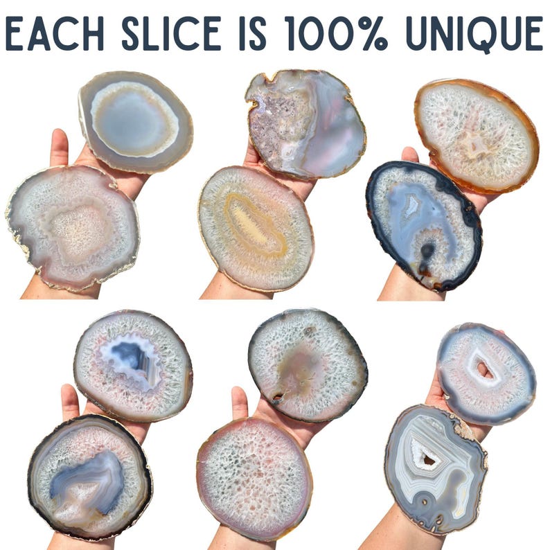 Agate Slice With Stand - Polished Agate Crystal - Genuine Agate Slab ...