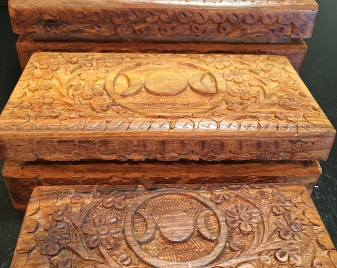 Triple Moon Goddess Wooden Box Set 3 Boxes Nesting Boxes Gift Box Set ...