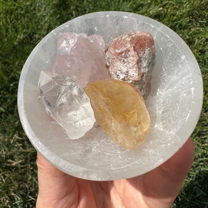 Raw Happiness & Joy Stone Set Positive Energy Crystal Set Rose Quartz ...