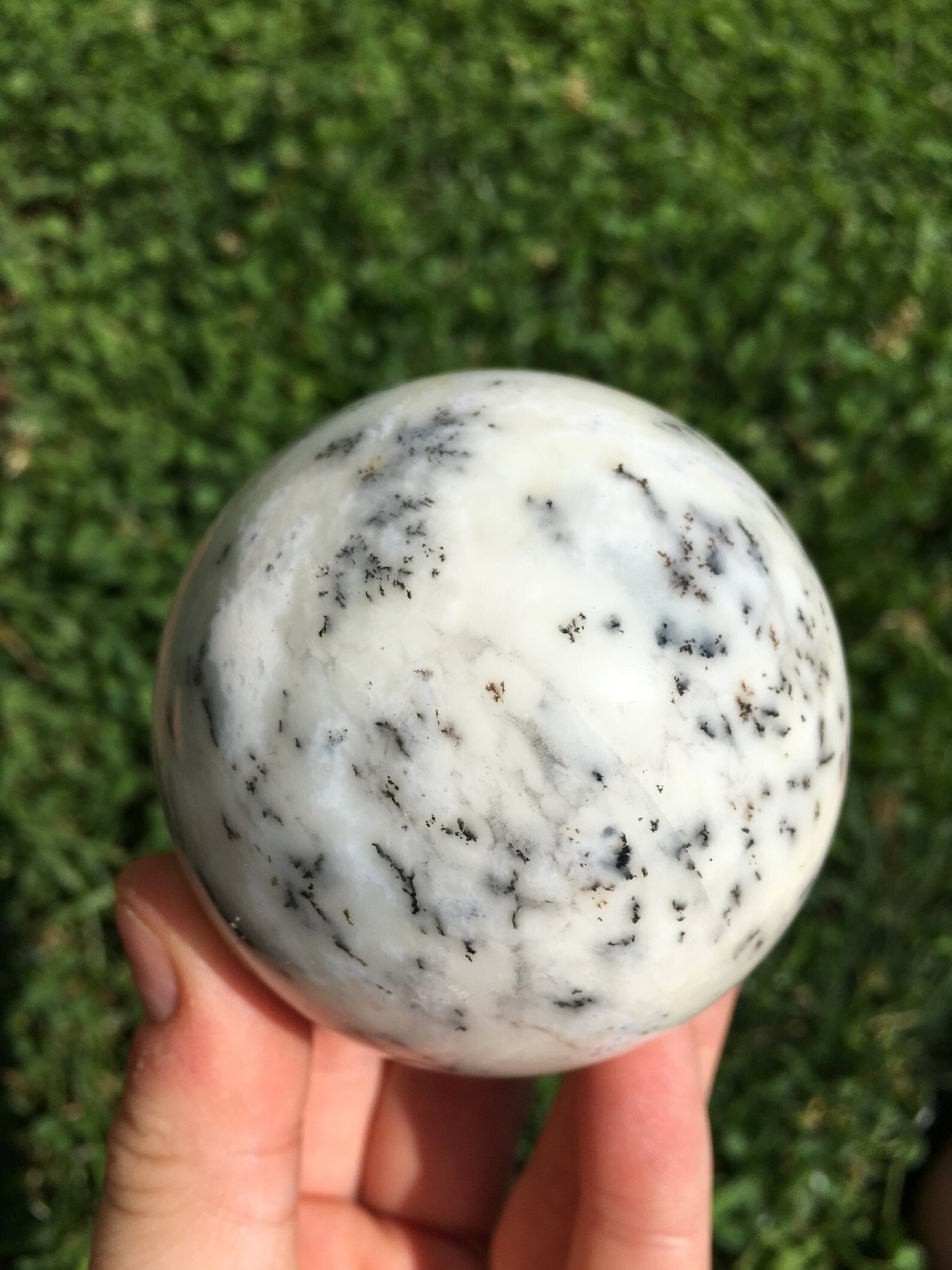 Dendritic Opal Stone Sphere - Polished Dendrite Opal Sphere - Crystal ...