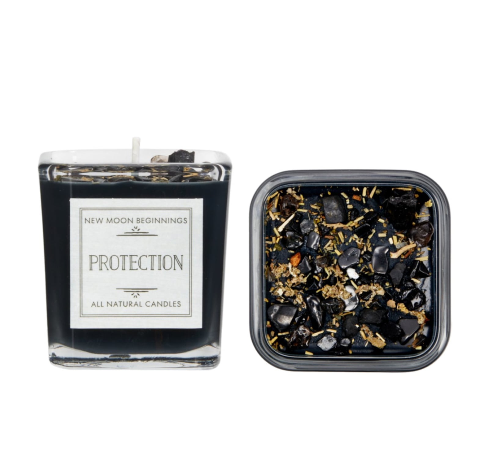 Protection Candle Energy Cleansing Crystal & Herb Candle Protection ...