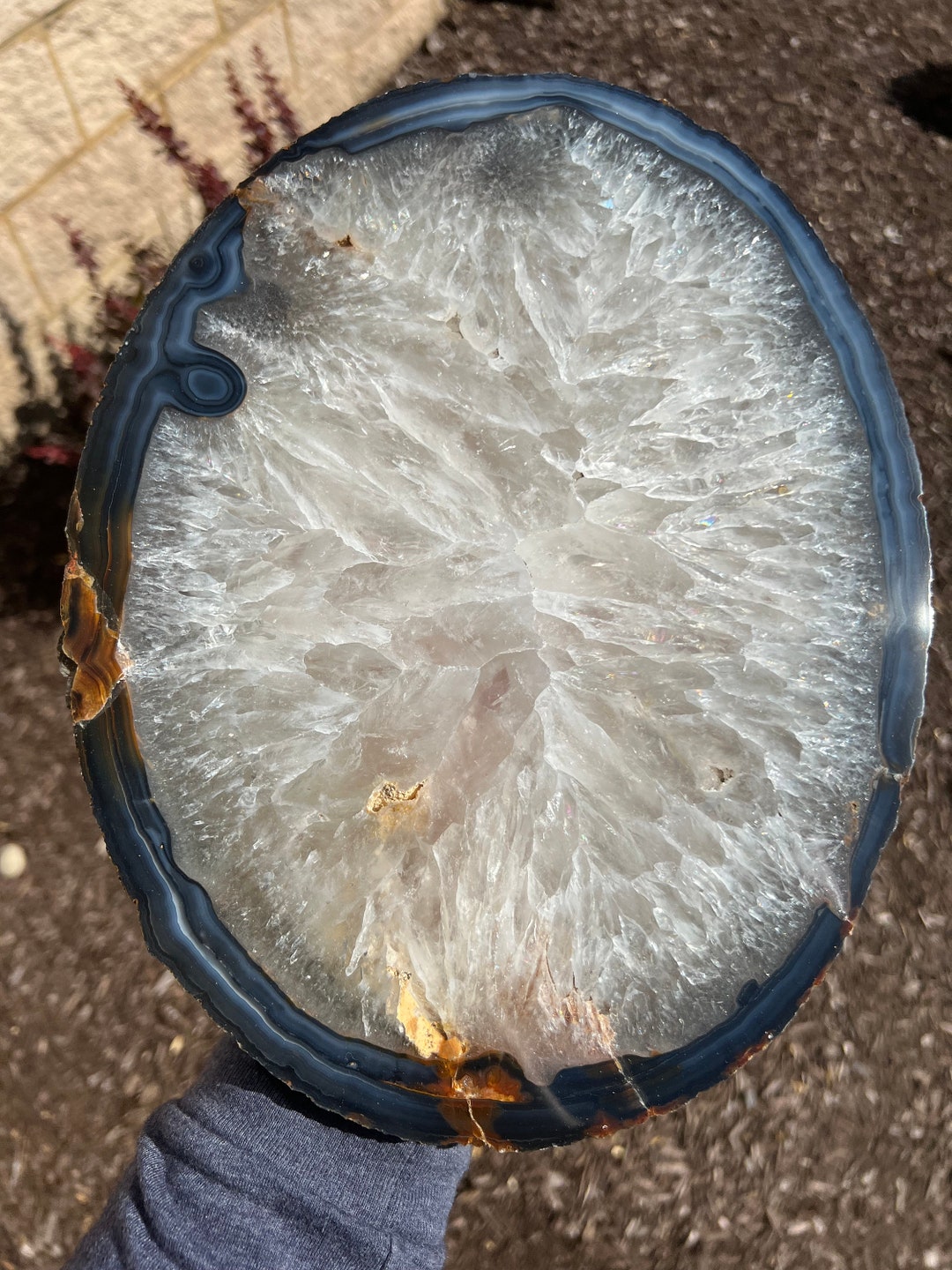Agate Slab One of a Kind Front Polished Agate Slice Clear Quartz Slice ...