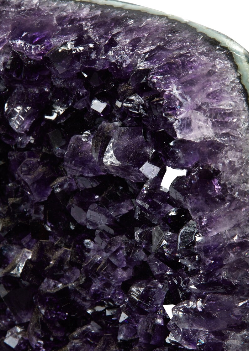 Raw Amethyst Cluster With Metal Stand Raw Amethyst Crystal - Etsy