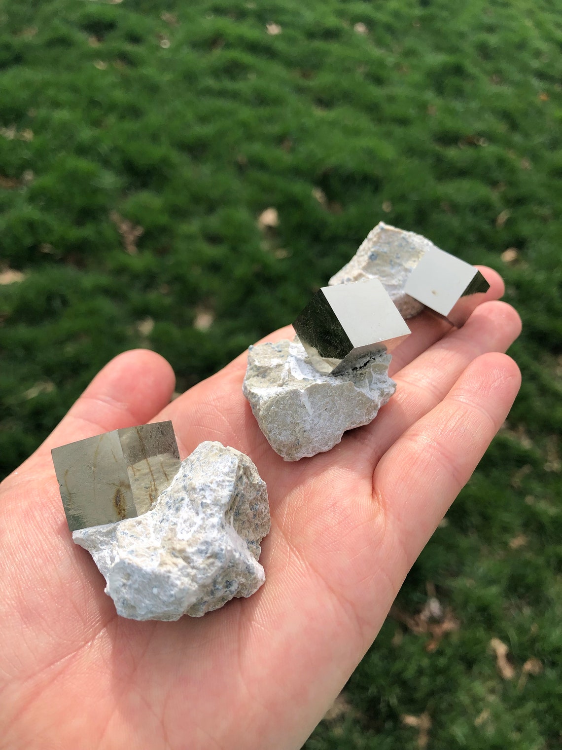 Raw Pyrite cube in granite from Spain raw pyrite stone | Etsy