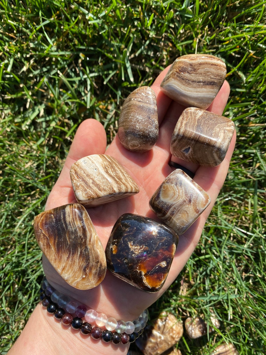 Chocolate Calcite Tumbled Stone Multiple Sizes Available Tumbled ...