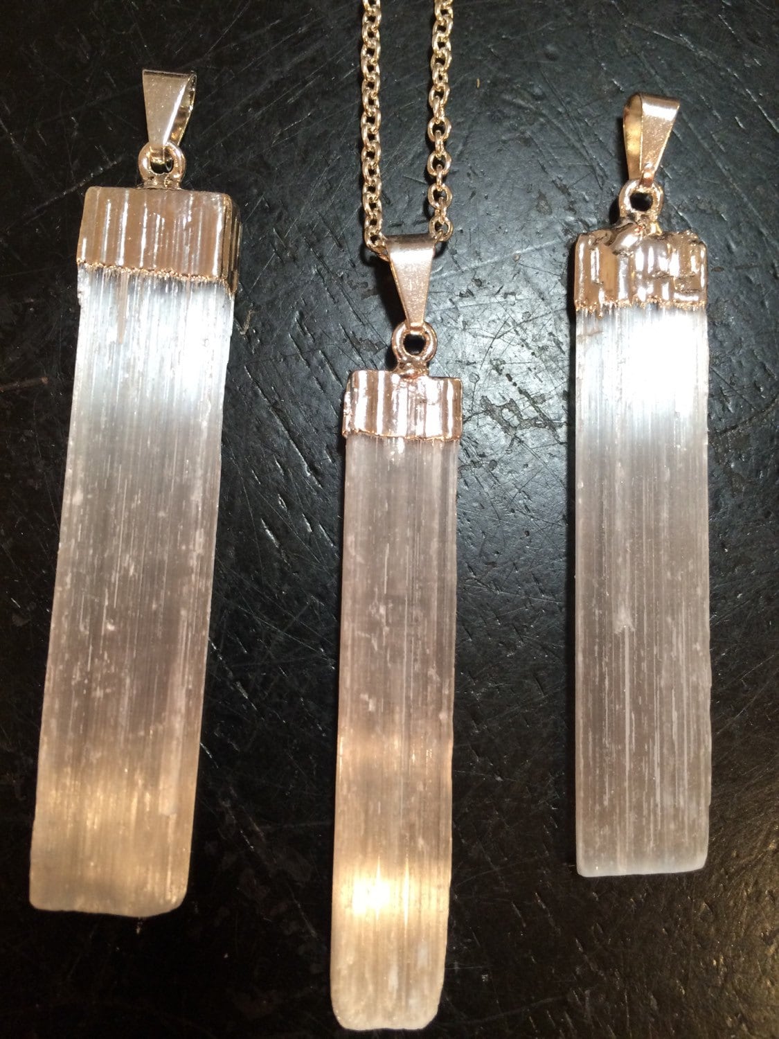 Selenite Pendant - Selenite Necklace - Selenite Jewelry - Crystal ...