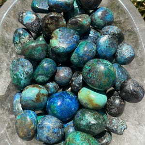 Azurite Tumbled Stone - Polished Azurite Stone - Tumbled Azurite ...