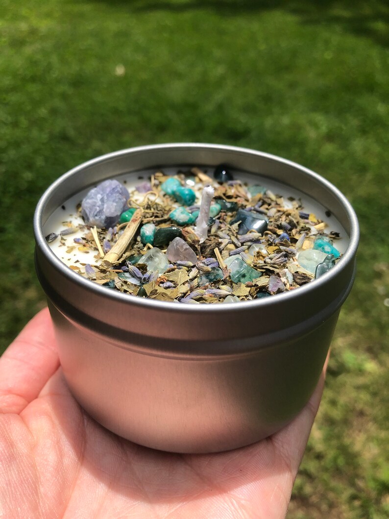 Zen Candles Relaxation Candles Crystal & Herb Candles | Etsy