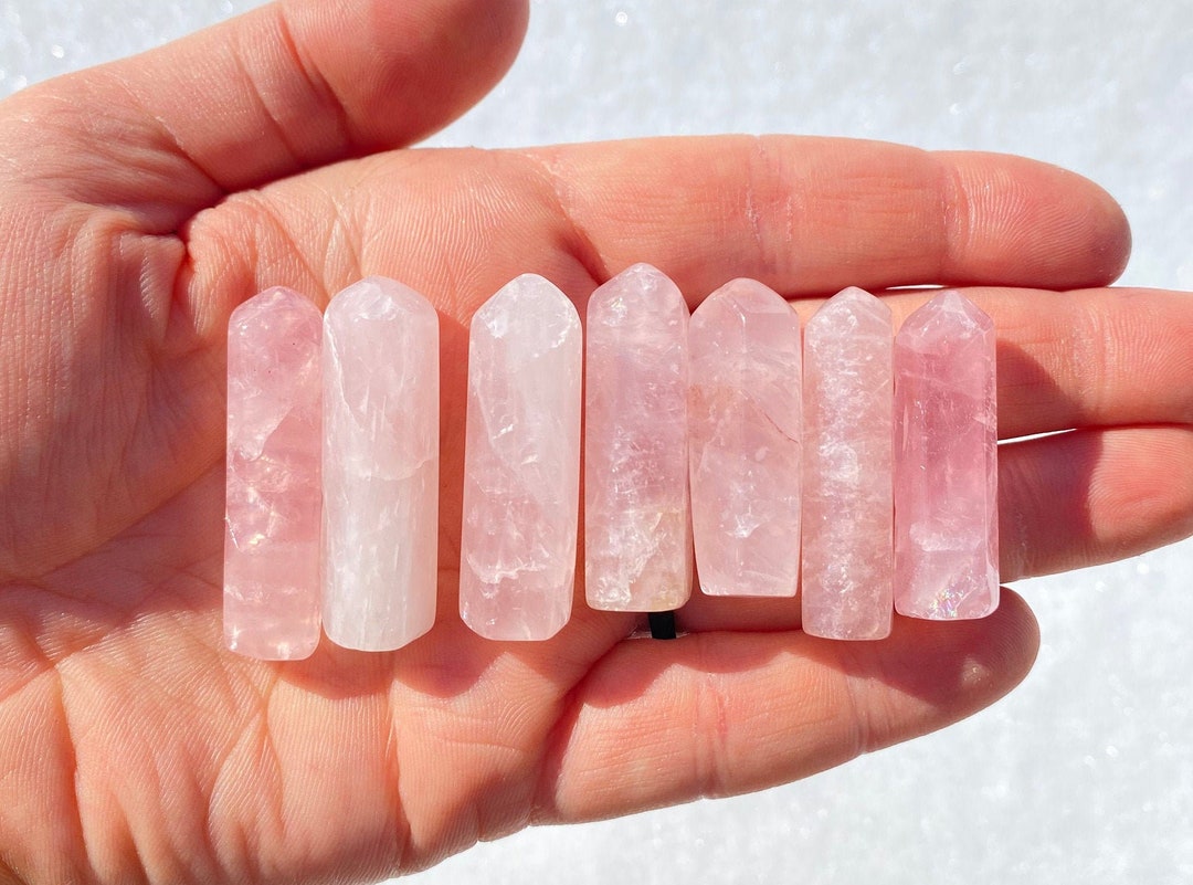 Mini Rose Quartz Crystal Point (1" - 1.6") - Rose Quartz Tower - Pink ...