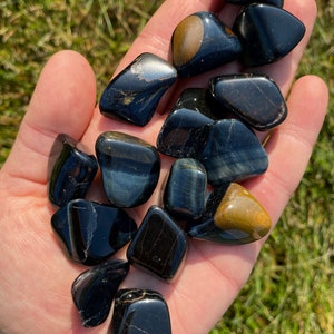 Blue Tigers Eye Tumbled Stone - Multiple Sizes Available - Tumbled Hawk ...