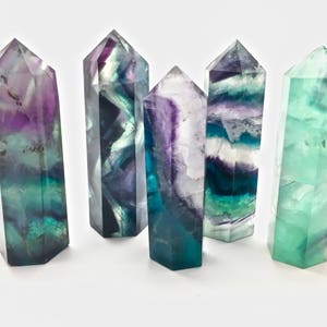 Rainbow Fluorite Crystal Point - Polished Fluorite Tower - Grade A ...