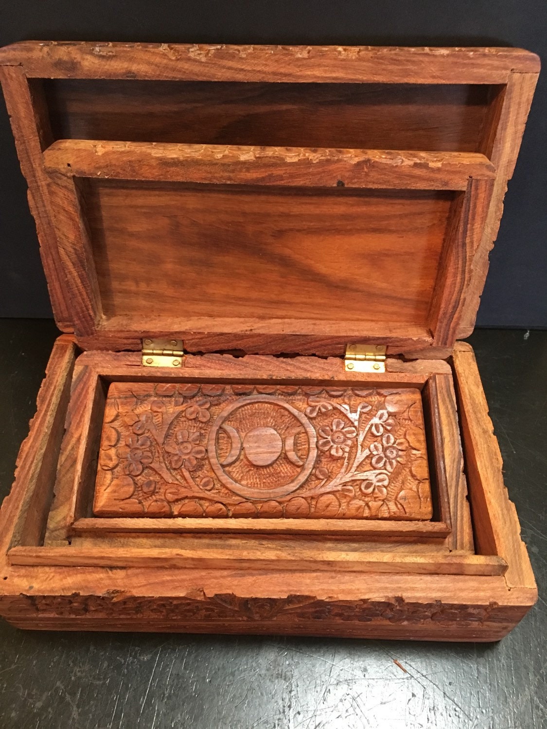 Triple Moon Goddess Wooden Box Set 3 Boxes Nesting Boxes - Etsy