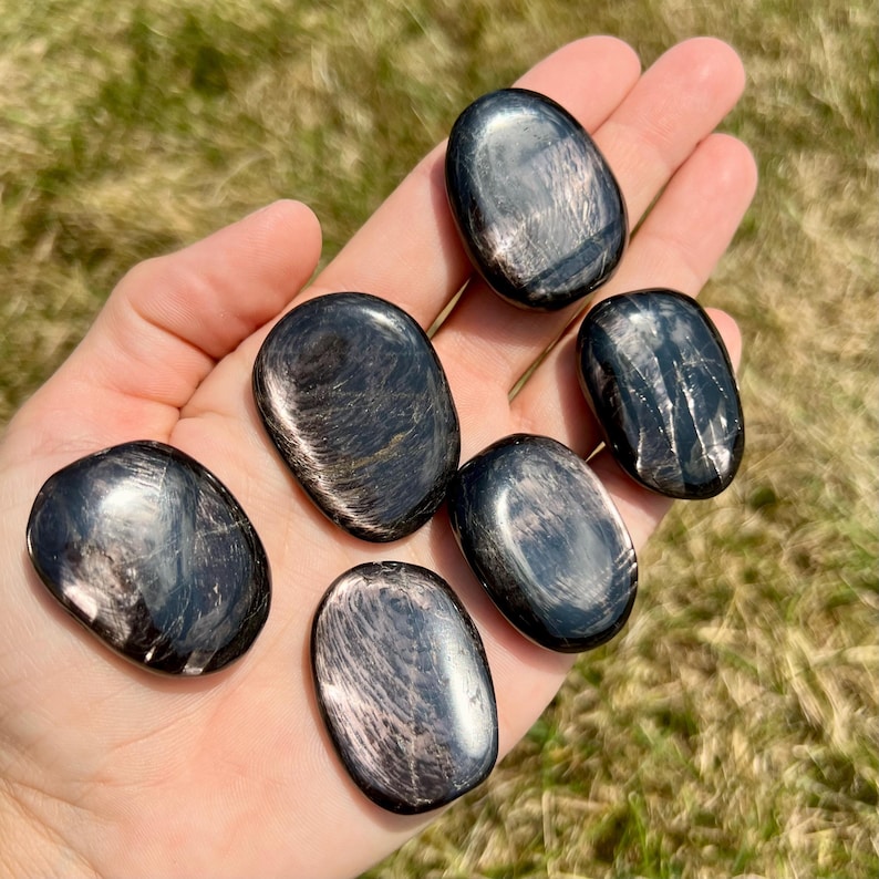Hypersthene Palm Stone - Hypersynthe Crystal - Polished Hypersthene ...