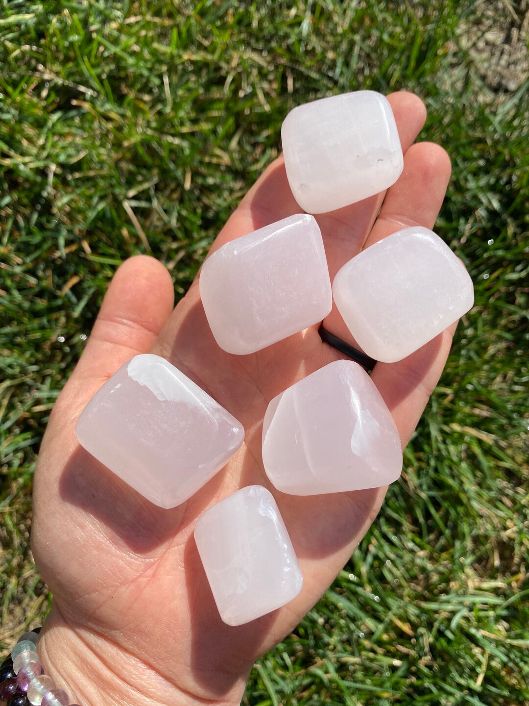 Pink Calcite Tumbled Stone - Multiple Sizes Available - Tumbled Pink ...