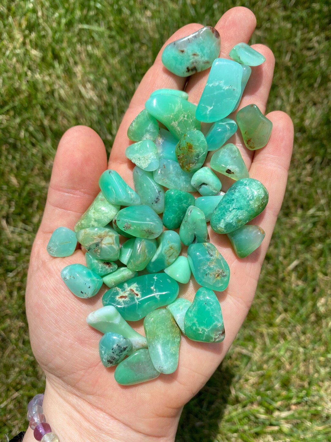 Chrysoprase Tumble Stone - Grade AA Chrysoprase - Multiple Sizes ...