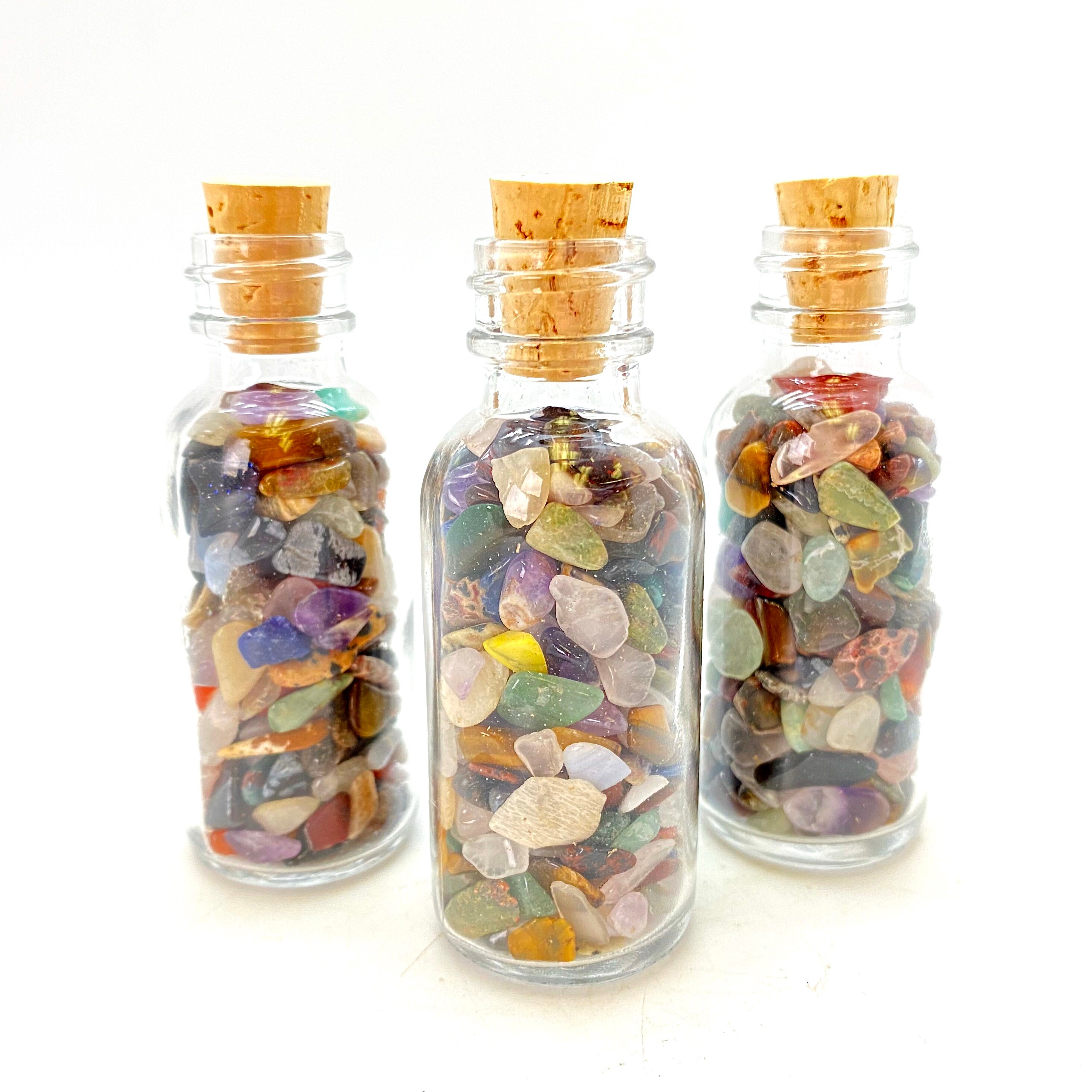 Mixed Gemstone Crystal Bottle mixed Stone Bottle gemstone | Etsy