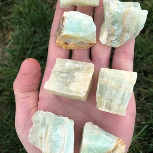 Seafoam Calcite Stone - Raw Seafoam Green Calcite Crystal - Rough ...