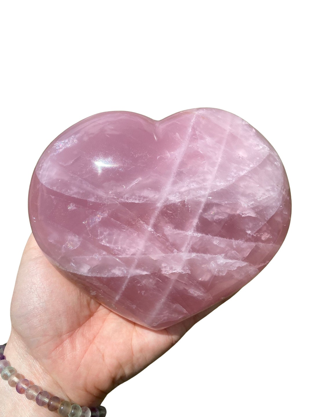 Rose Quartz Heart Crystal - Large Rose Quartz Crystal - Polished Rose ...