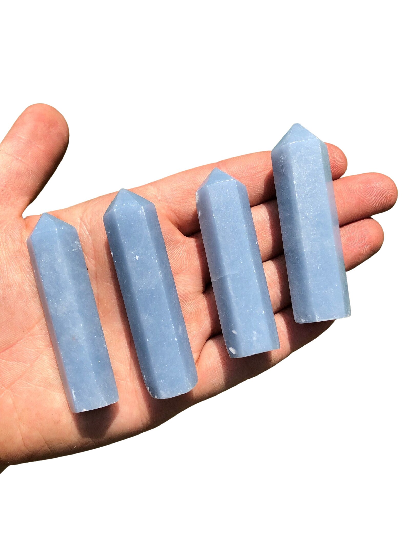 Angelite Point Angelite Stone Point anhydrite From Peru - Etsy