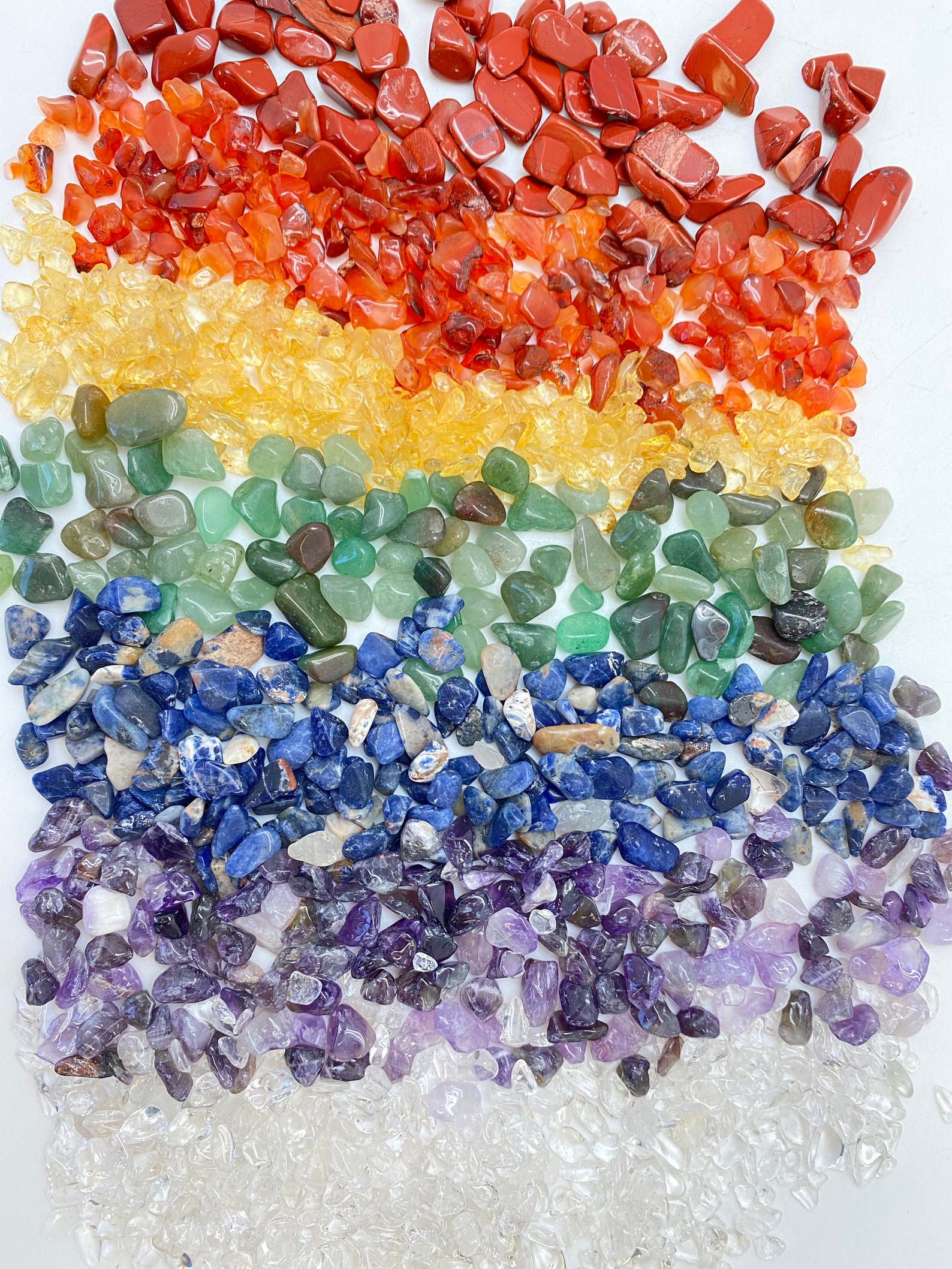 Seven Chakra Set Stone Chips 7 Chakra Crystal Set Chips - Etsy Canada