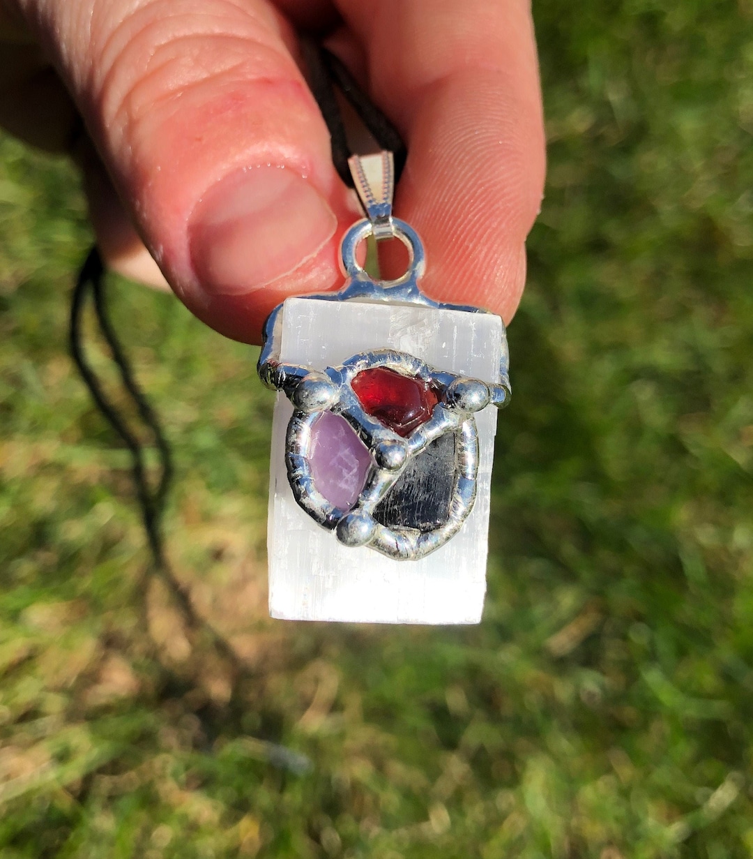 Beam of Light Amulet - Manifestation Pendant - Selenite Pendant ...