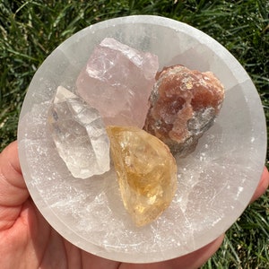 Raw Happiness & Joy Stone Set - Positive Energy Crystal Set - Rose ...