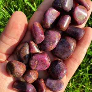 Ruby Tumbled Crystal - Multiple Sizes Available - Polished Ruby Gemstone - Tumbled Ruby Stone ...