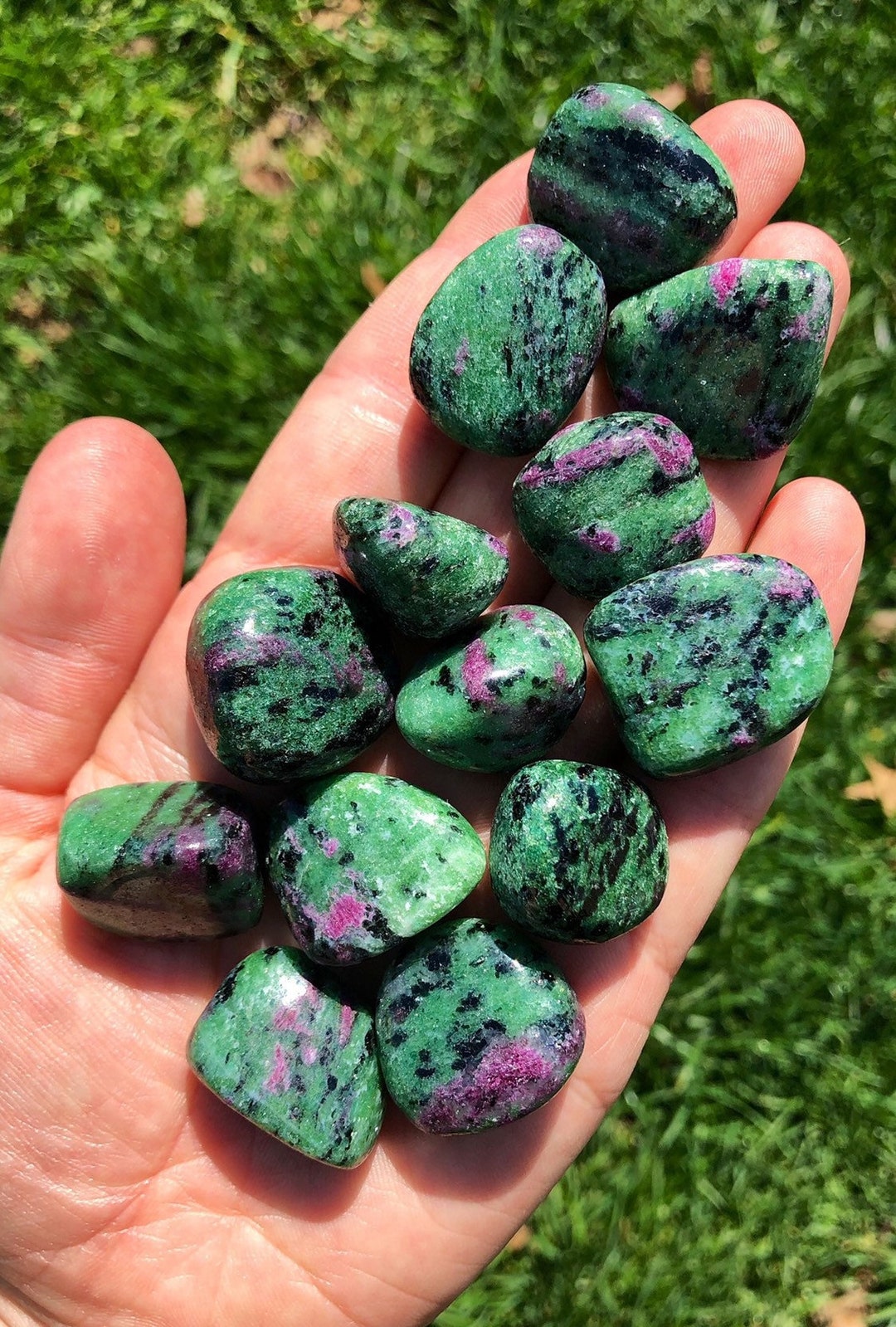 Ruby in Zoisite Tumbled Stone - Multiple Sizes Available - Tumbled Ruby ...