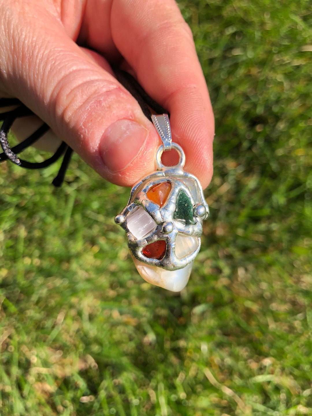 Moon Goddess Amulet Necklace - Life Changes - Moonstone, Carnelian ...
