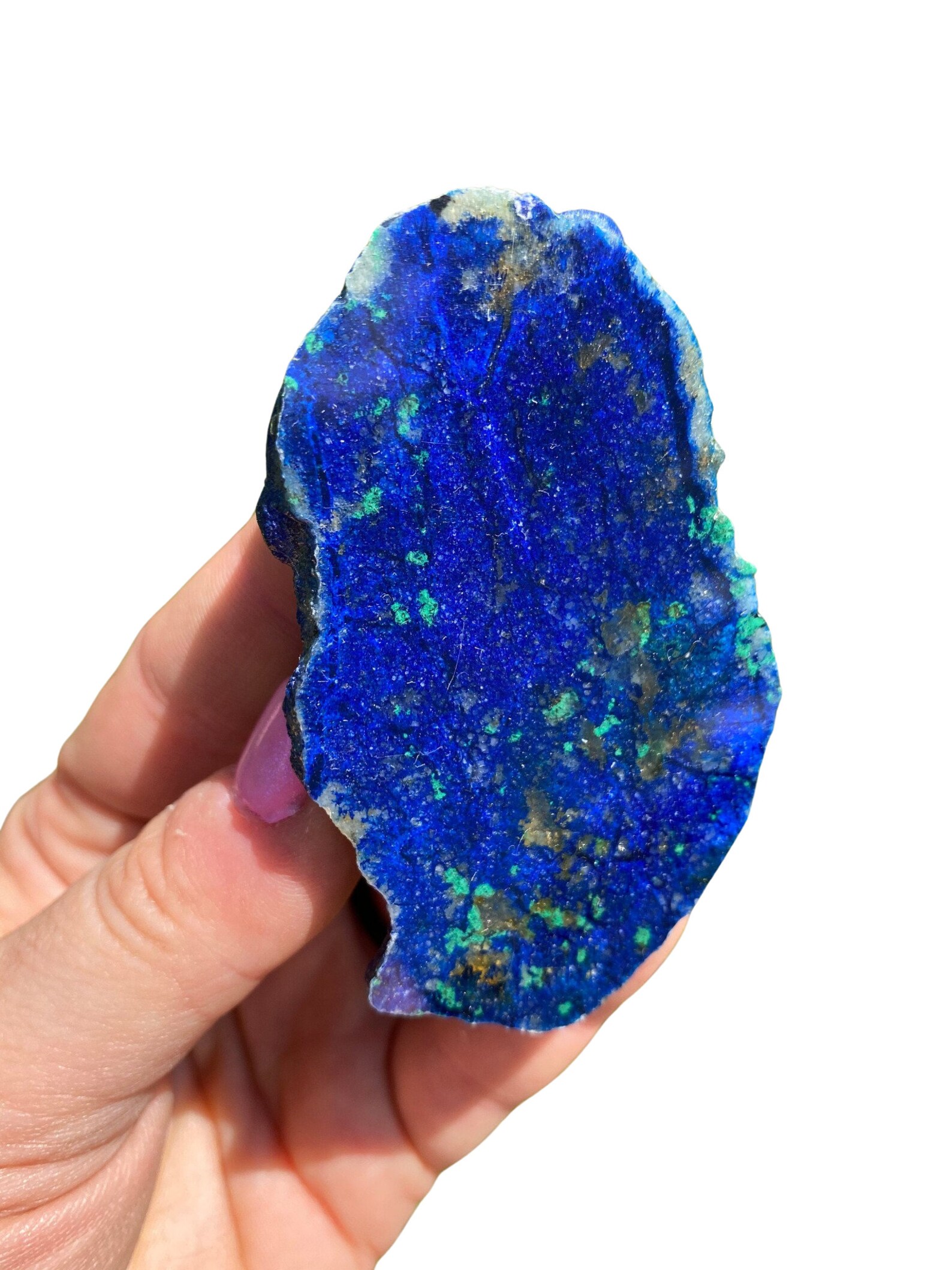 Azurite Crystal Blueberry One Side Polished Azurite Malachite Stone Raw ...