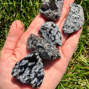 Raw Snowflake Obsidian Crystal (1"-3") - Rough Snowflake Obsidian Stone ...