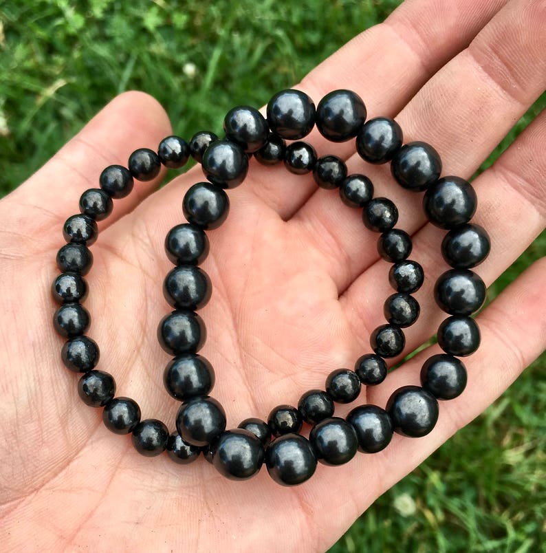 Shungite Bracelet Elastic Bracelet Healing and Protection - Etsy