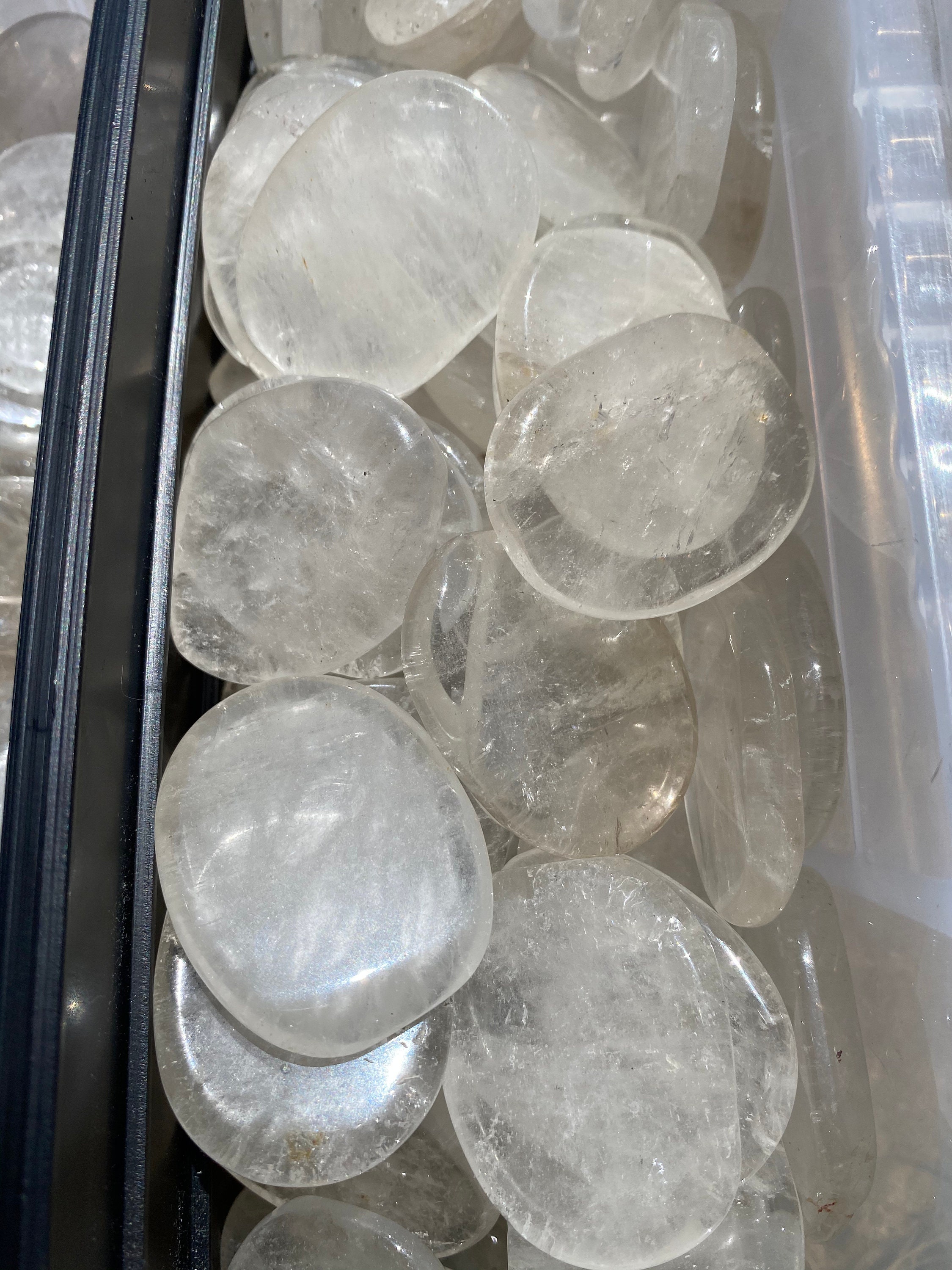 Clear Quartz Crystal Worry Stone 1 1.75 | Etsy