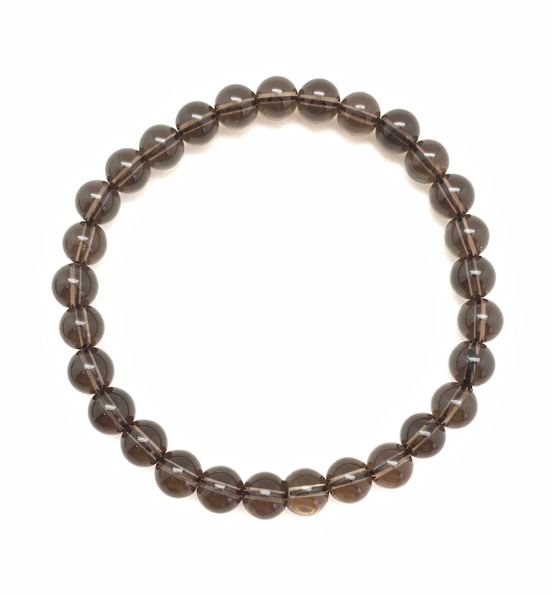 Smoky Quartz Bracelet 6mm Elastic Bracelet Smoky Quartz - Etsy