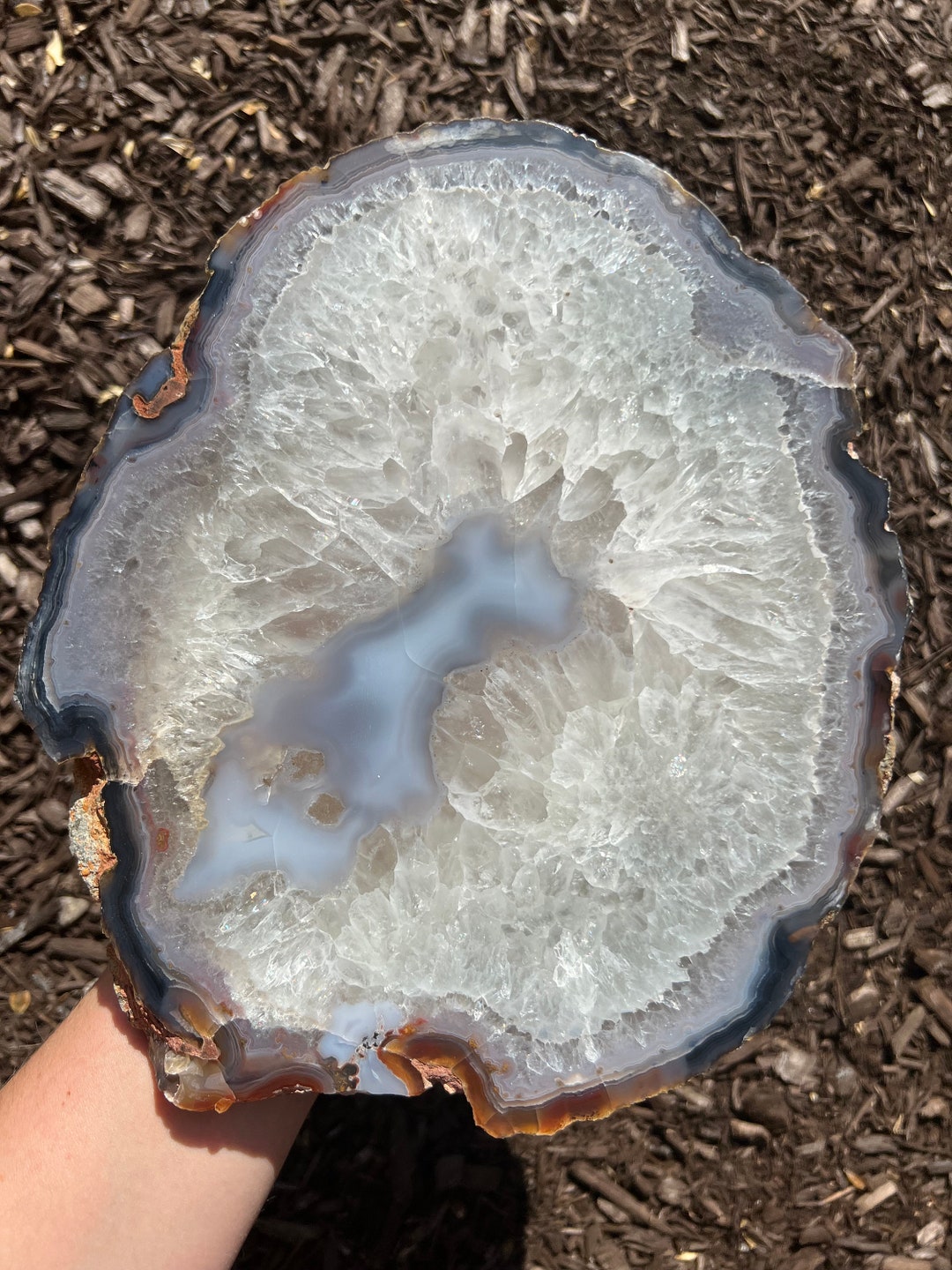 Agate Slab - One of a Kind Front Polished Agate Slice - Quartz Slice ...