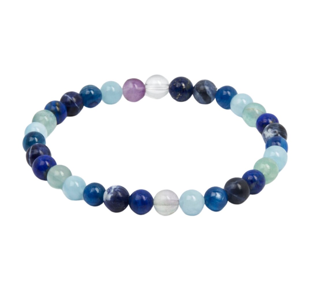 Truth & Communication Elastic Bracelet - Crystal Bracelet - Fluorite ...