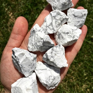 Raw White Howlite Stone - White Howlite Crystal - Rough White Howlite ...