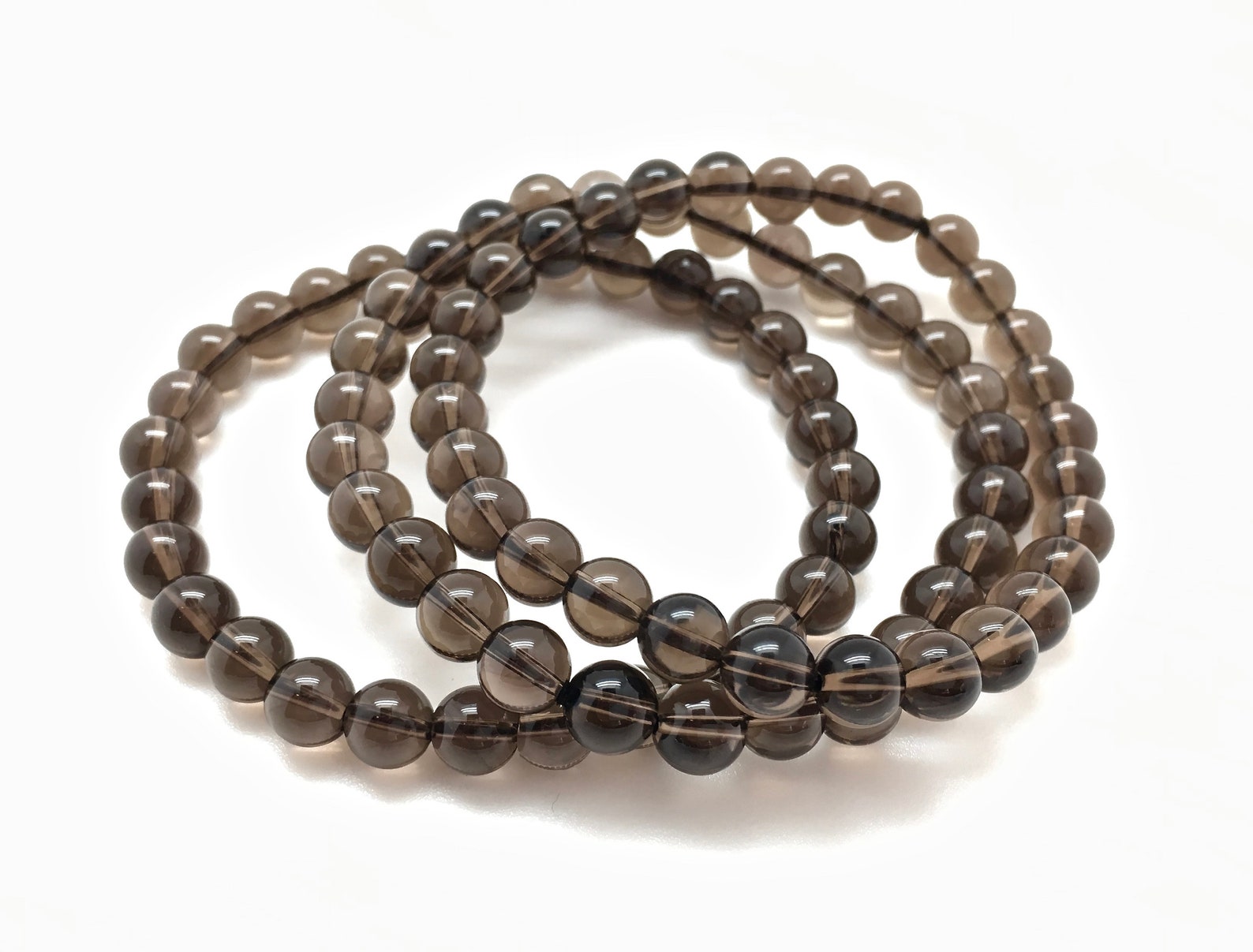 Smoky Quartz Bracelet 6mm Elastic Bracelet Smoky Quartz | Etsy