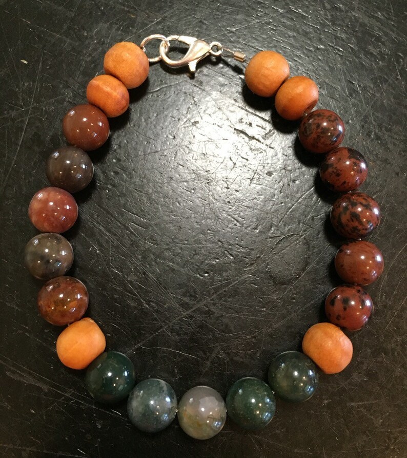 Earth Element Bracelet Healing Crystal Bracelet Moss | Etsy