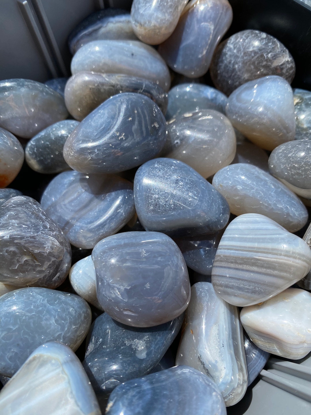Chalcedony Tumbled Stone - Grade AB - Multiple Sizes Available ...