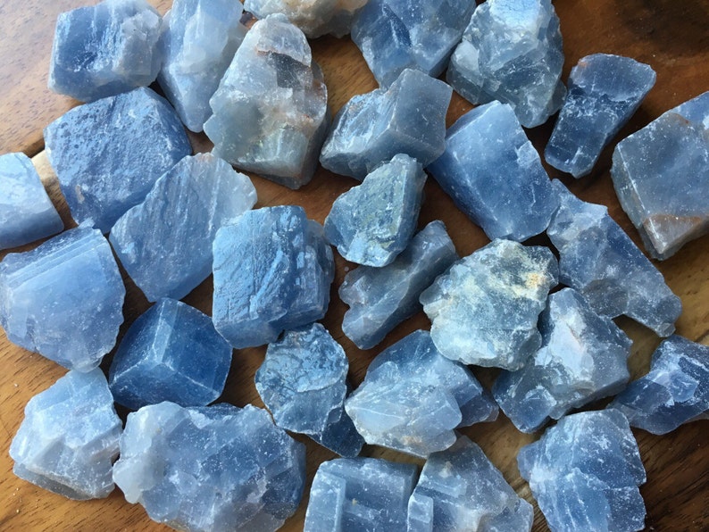 Blue Calcite .5 4 Rough Blue Calcite Crystal - Etsy
