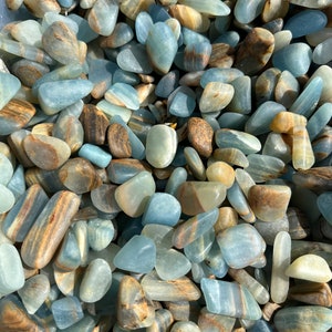 Blue Onyx Tumbled Stone - Size: .5" to 2" - Lemurian Aquatine Calcite ...