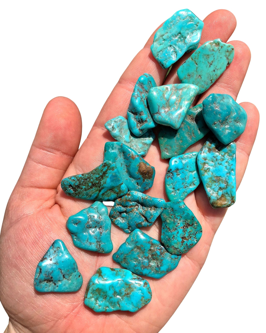 Turquoise Stone (flat Stone) - Grade A Turquoise - Wavy Turquoise ...