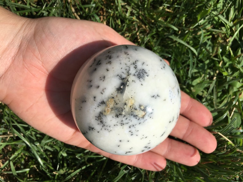 Dendritic Opal Stone Sphere - Polished Dendrite Opal Sphere - Crystal ...