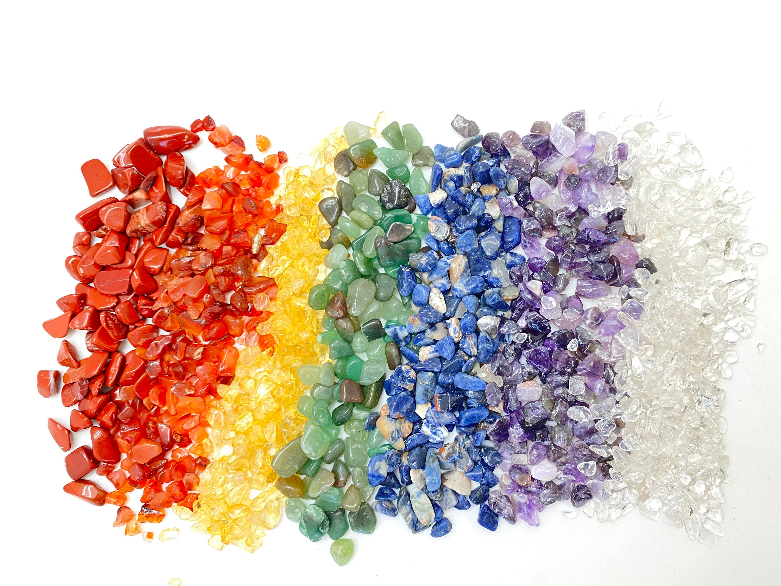 Seven Chakra Set Stone Chips 7 Chakra Crystal Set Chips - Etsy Canada