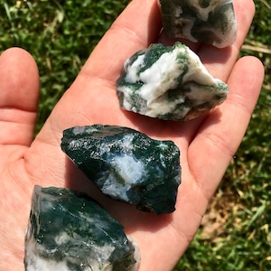 Raw Moss Agate Stone - Raw Stones - Raw Moss Agate Crystal - Crystals ...