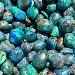 Azurite Tumbled Stone - Polished Azurite Stone - Tumbled Azurite ...