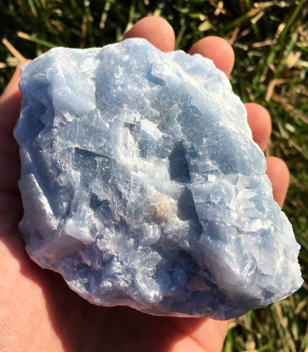 Rough Blue Calcite Chunk (0.5" - 4") Raw Blue Calcite Crystal - Natural ...