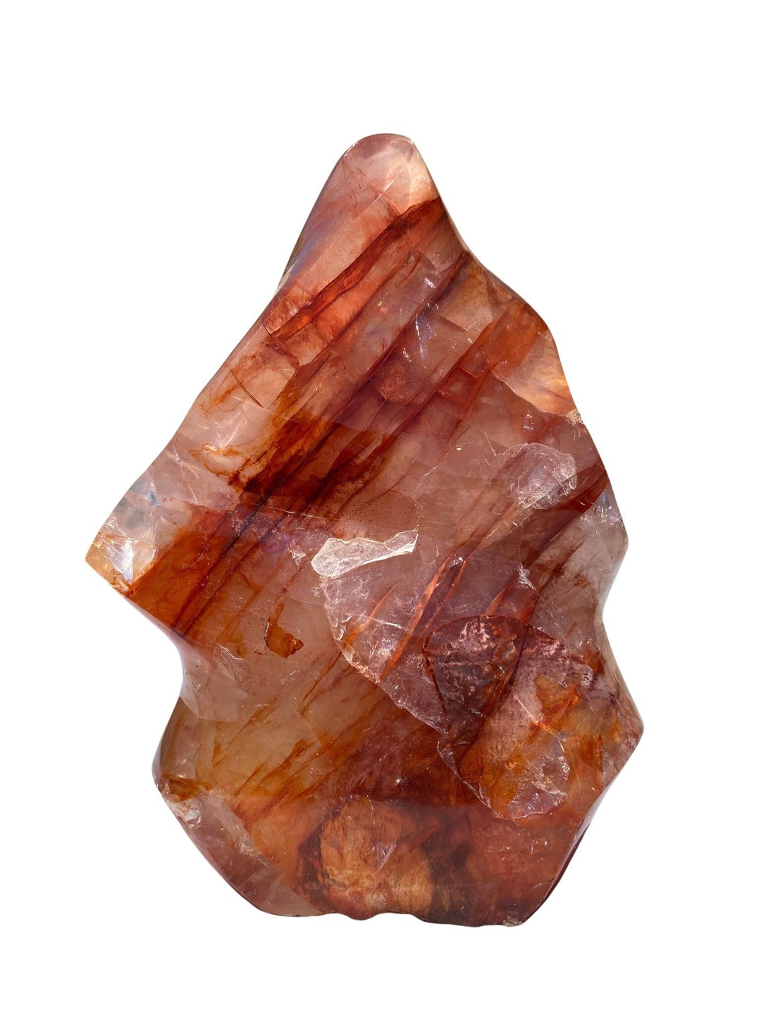 Hematoid Quartz Crystal Flame - Fire Quartz Flame Tower - Quartz and ...