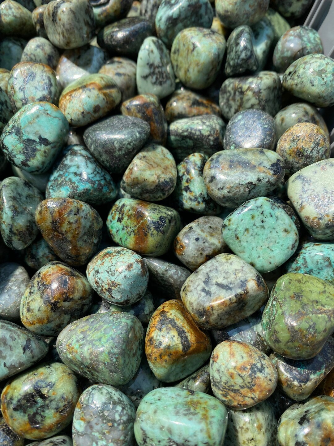 African Turquoise Tumbled Stone - Multiple Sizes Available - Polished ...